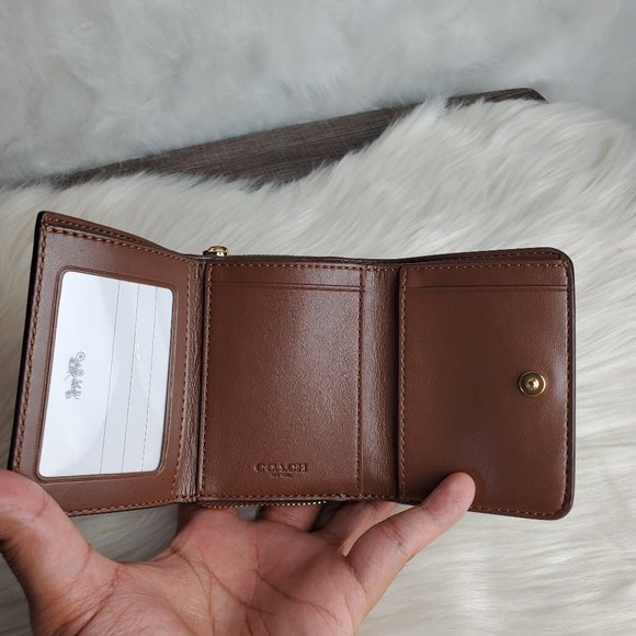 Coach | Bags | Coach Small Trifold Wallet In Signature Canvas | Poshmark
